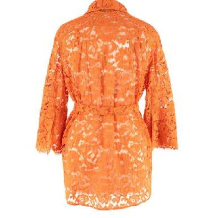 Orange Sheer Lace Shirt For Sale at 1stDibs