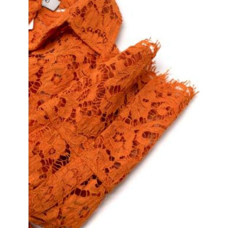 Orange Sheer Lace Shirt For Sale at 1stDibs