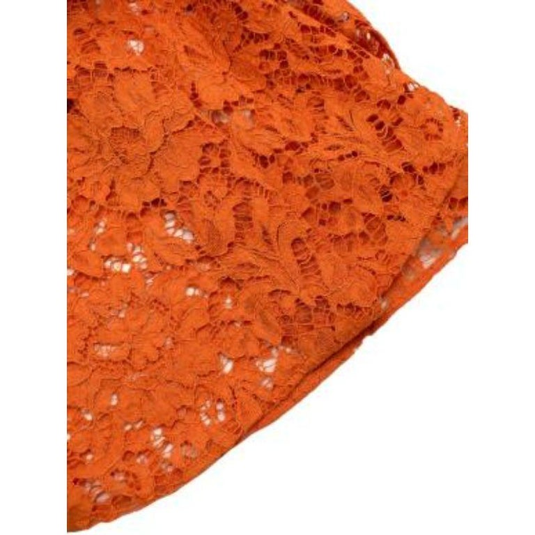Orange Sheer Lace Shirt For Sale at 1stDibs