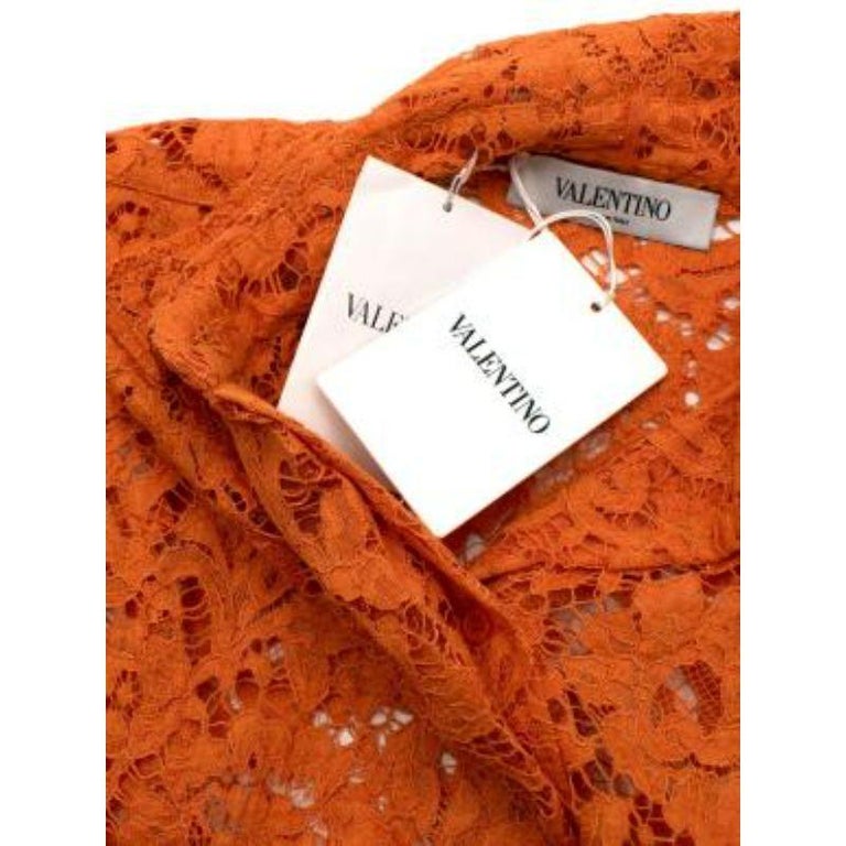 Orange Sheer Lace Shirt For Sale at 1stDibs