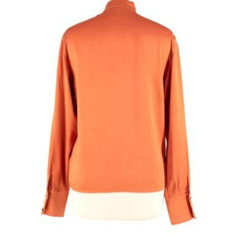 Orange Silk Lavaliere Blouse For Sale at 1stDibs