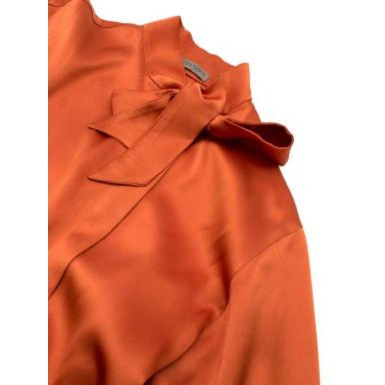 Orange Silk Lavaliere Blouse For Sale at 1stDibs