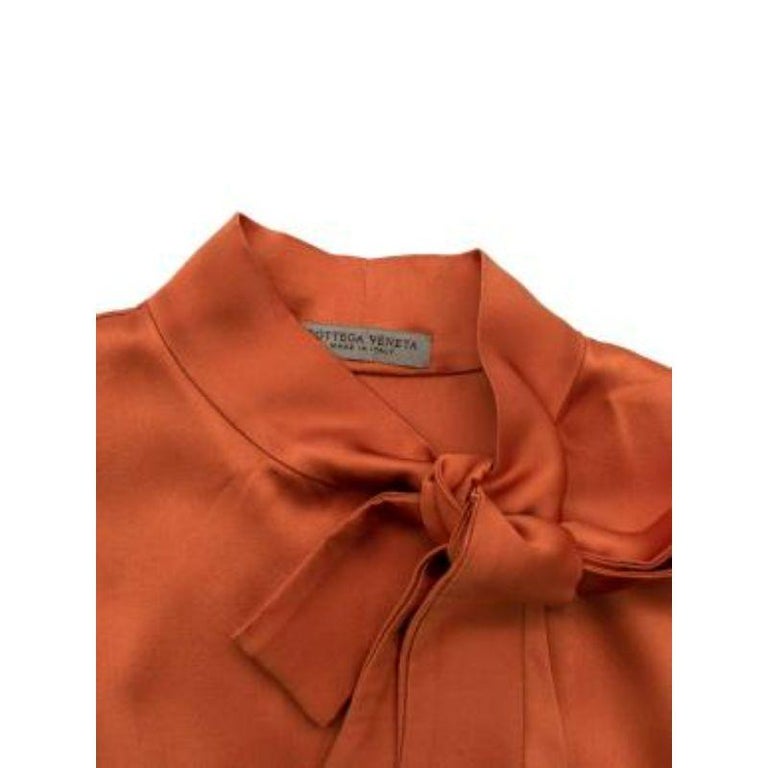Orange Silk Lavaliere Blouse For Sale at 1stDibs