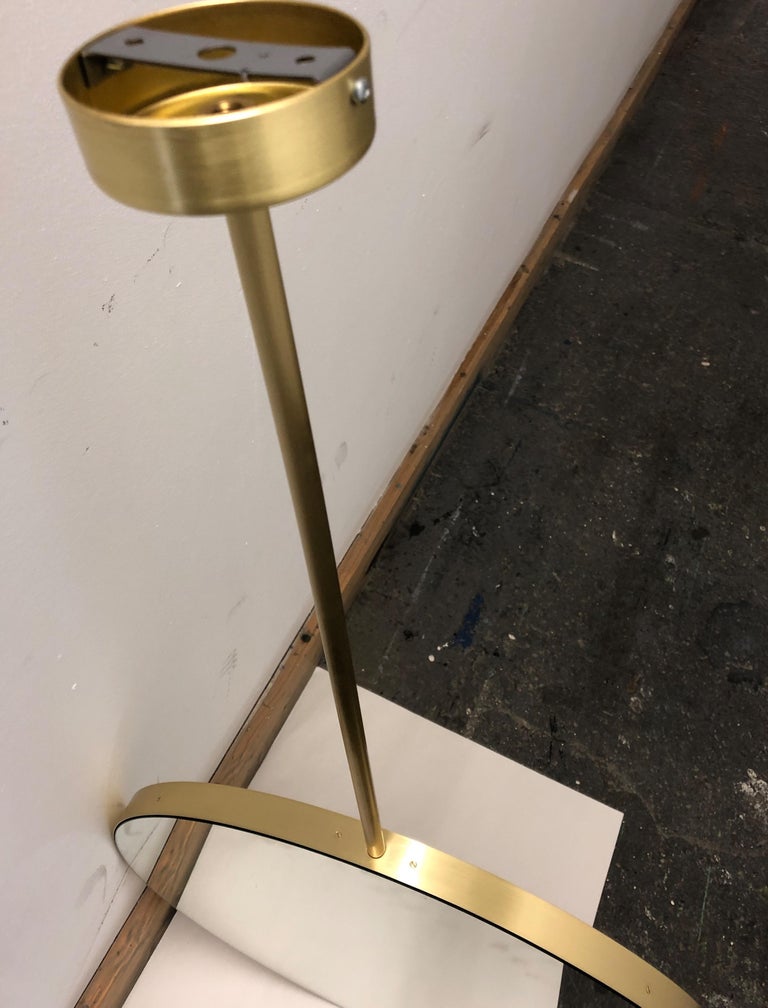 Orbis™ Round Double Sided Suspended Bathroom Mirror with a Brass Frame ...