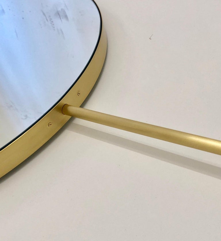 Orbis™ Round Double Sided Suspended Bathroom Mirror with a Brass Frame ...