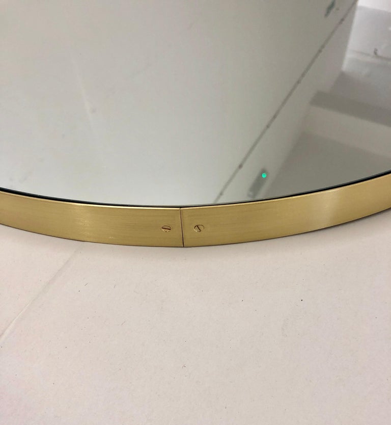 Orbis™ Round Double Sided Suspended Bathroom Mirror with a Brass Frame ...