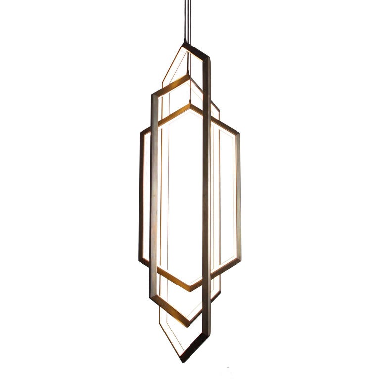 ORBIS VX58 - Hexagon Geometric Modern Chandelier LED Light Fixture For ...