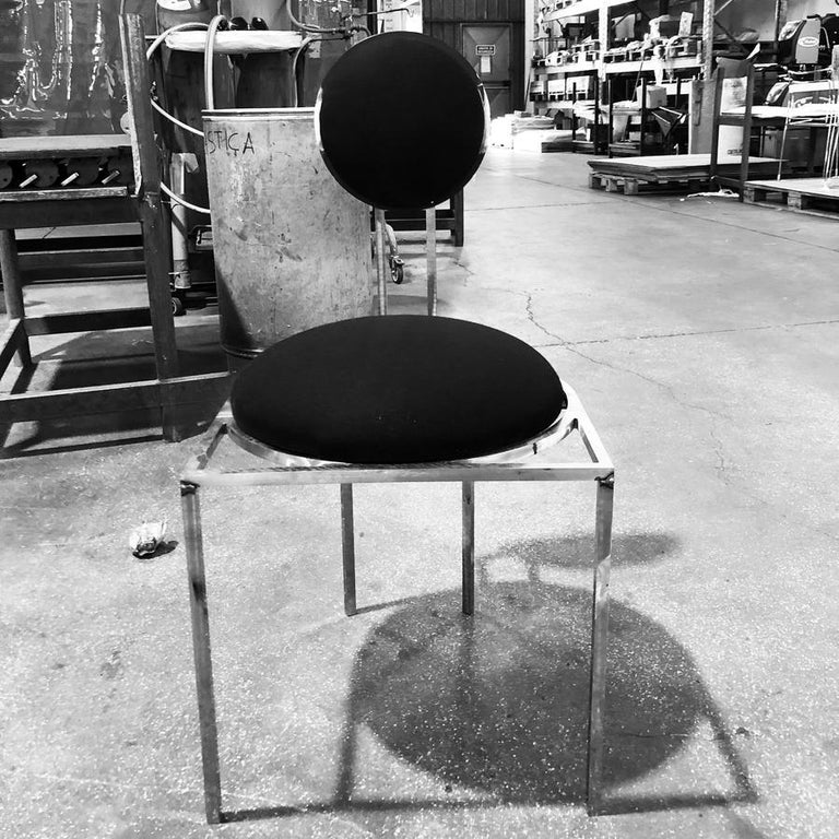 Orbit Dining Chair in Cream Wool Fabric and Brushed Brass, by Lara ...