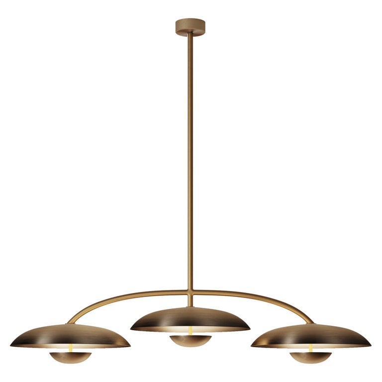 'Orbit Trio Ore' Handmade Bronze Gradient Brass Ceiling Light For Sale ...