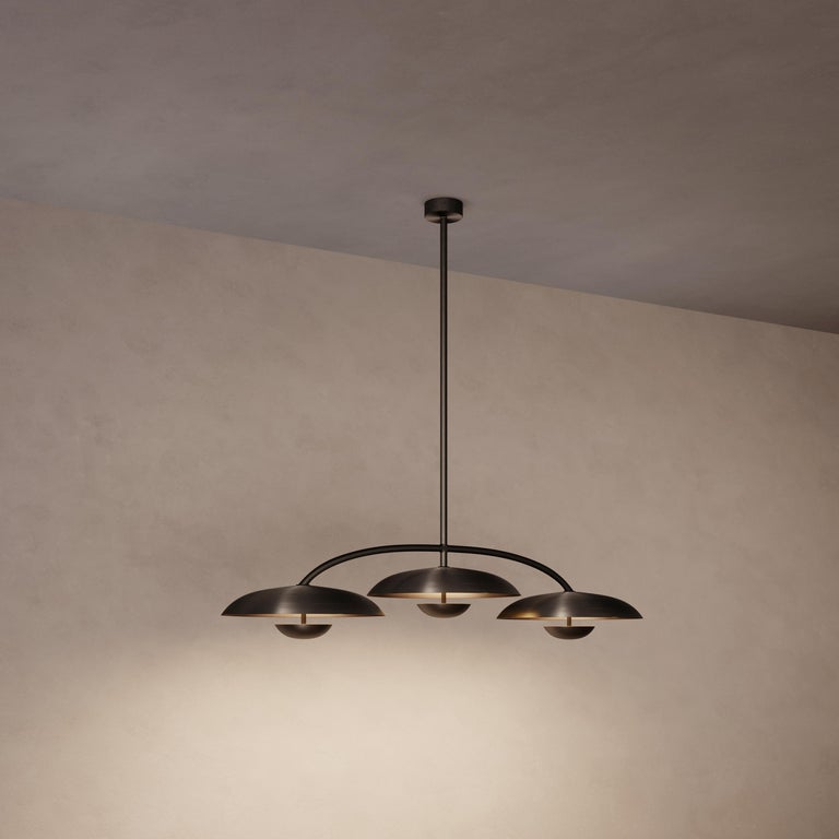 'Orbit Trio Regolith' Handmade Dark Bronze Brass Ceiling Light For Sale ...