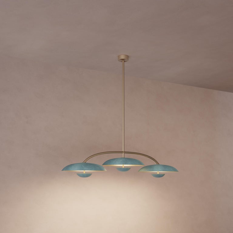 'Orbit Trio Verdigris' Handmade Verdigris Patinated Brass Ceiling Light ...