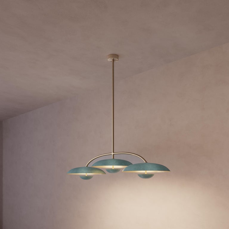 'Orbit Trio Verdigris' Handmade Verdigris Patinated Brass Ceiling Light ...
