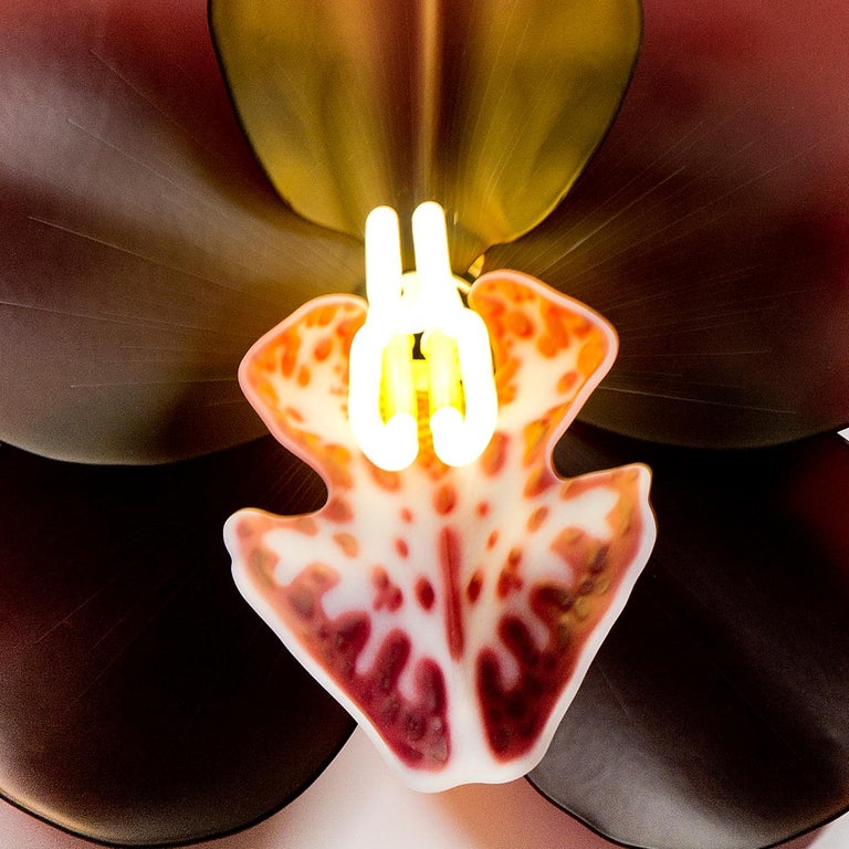 Orchis Exotica Cymbidium Black Knight, Unique Glass and Neon Orchid by ...