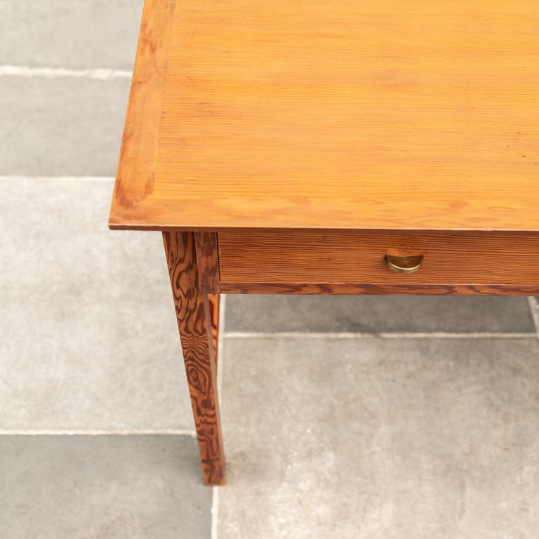 Oregon Pine and Brass Desk, Denmark, 1960s For Sale at 1stDibs