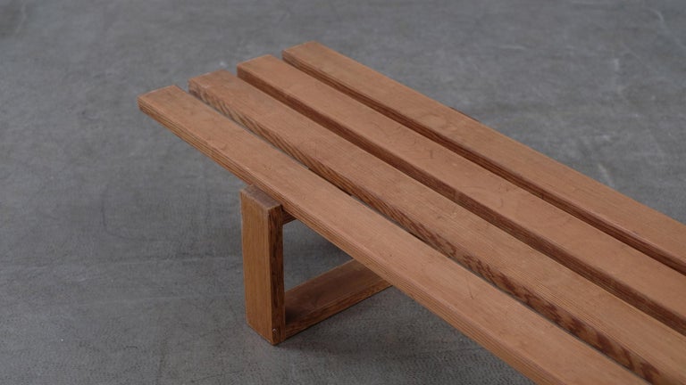 Oregon Pine Danish Low Bench at 1stDibs