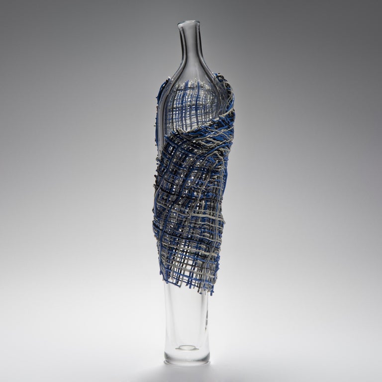 Orestes, a Clear, Blue and Grey Figurative Glass Sculpture by Cathryn ...