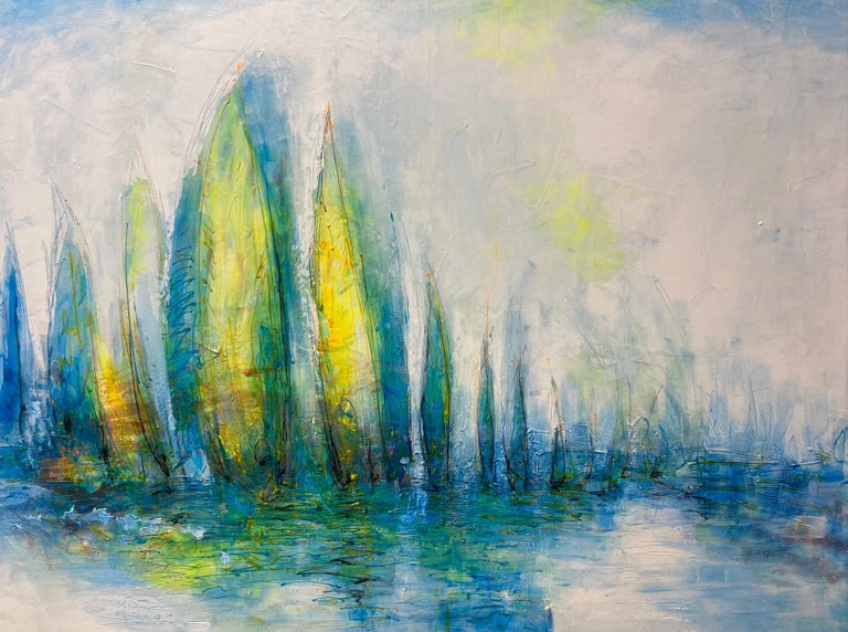 OREYDIS MACEO CORREOSO - Ships At Sea - Landscape Painting - Acrylic On ...