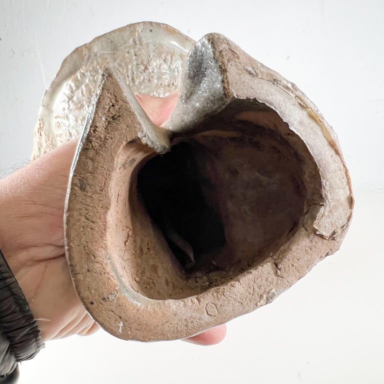 Organic Art Vintage Modern Pottery Textured Abstract Hoof Sculpture For ...