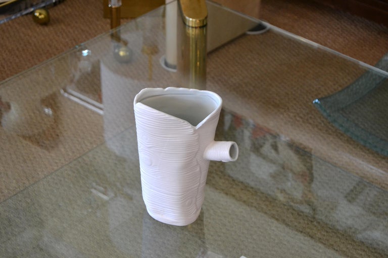 Organic American Modern White Ceramic Wild Woodland Tree Stump Vase ...