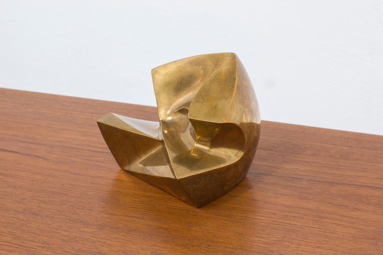 Organic Brass Sculpture by Yngve Blixt, Made in Sweden 1949 For Sale at ...