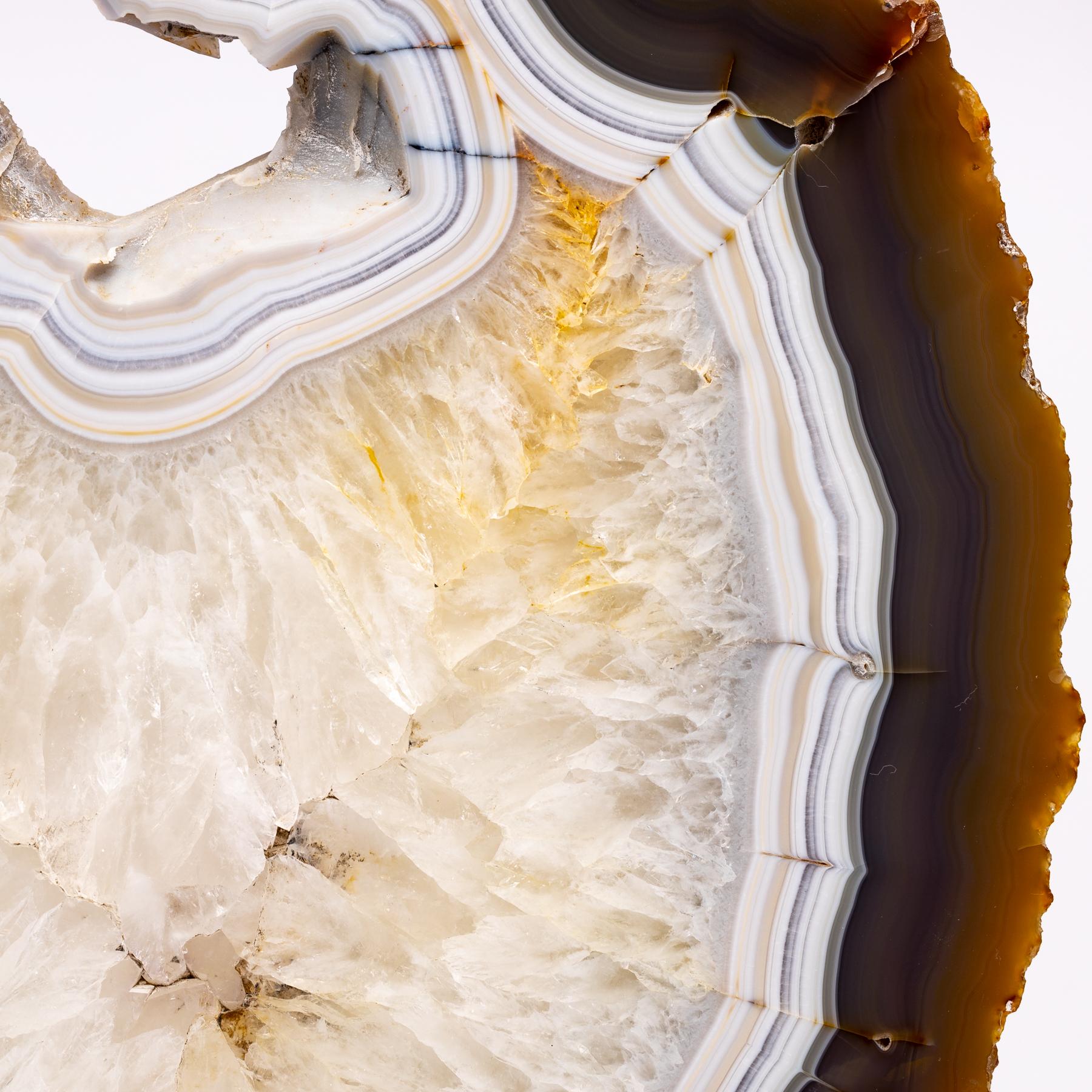 Organic Brazilian Shape Agate Slab on a Custom Acrylic Stand at 1stDibs