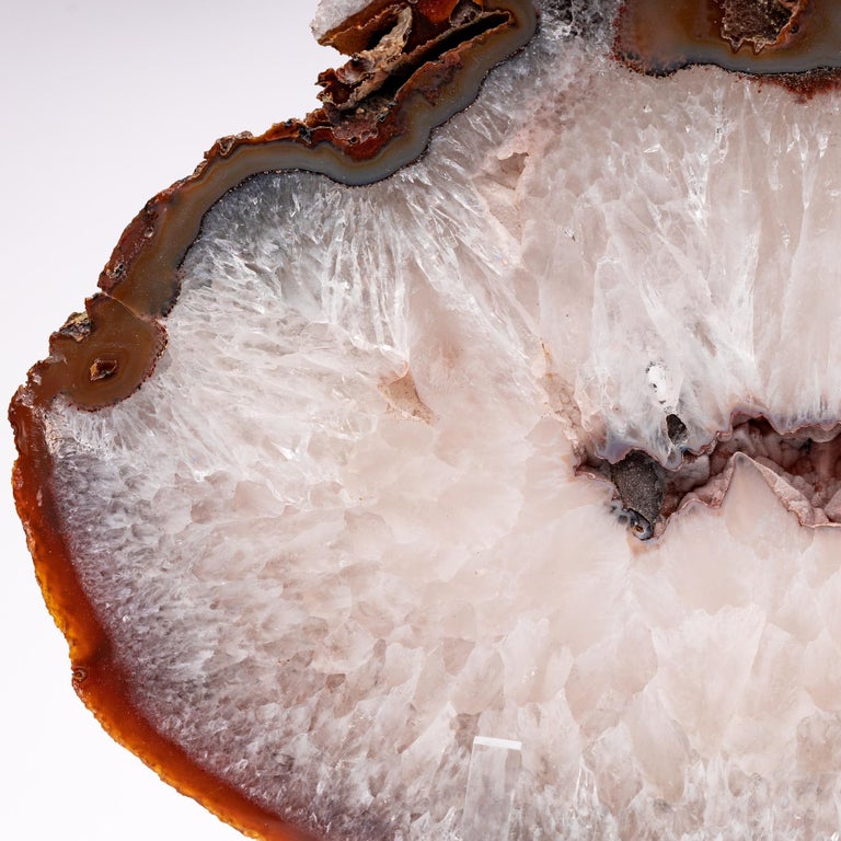 Organic Brazilian Shape Agate Slab on a Custom Acrylic Stand at 1stDibs