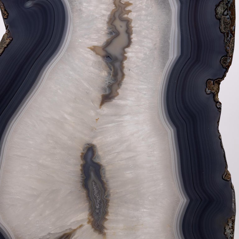 Organic Brazilian Shape Agate Slab on a Custom Acrylic Stand at 1stDibs