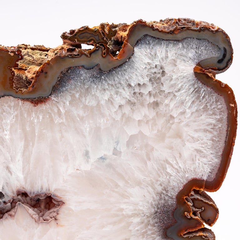 Organic Brazilian Shape Agate Slab on a Custom Acrylic Stand at 1stDibs