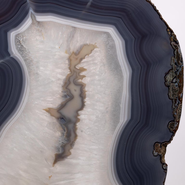 Organic Brazilian Shape Agate Slab on a Custom Acrylic Stand at 1stDibs