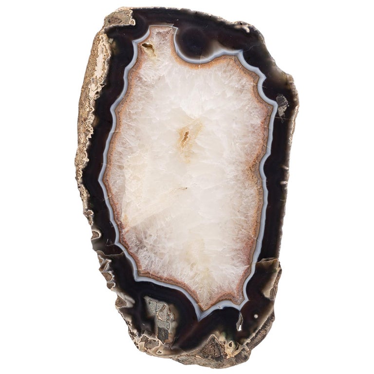Organic Brazilian Shape Agate Slab on a Custom Acrylic Stand at 1stDibs
