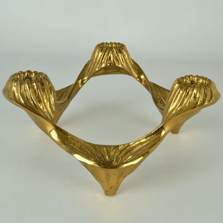 Large Organic Bronze Candelabra for Six Candles For Sale at 1stDibs