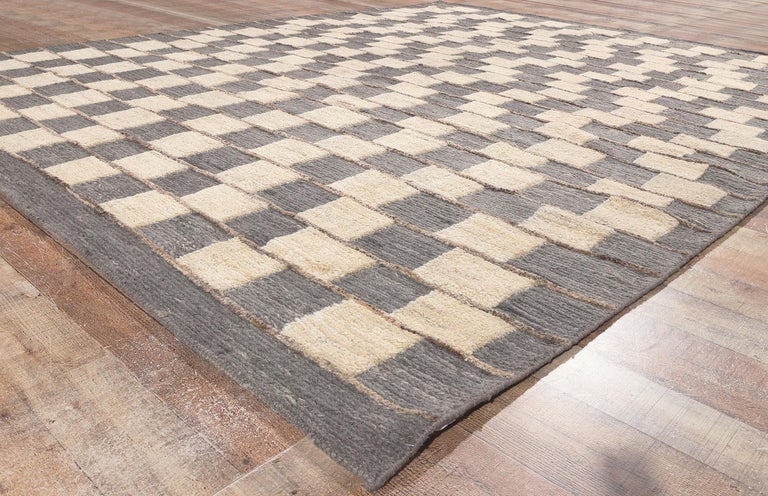 Organic Brutalist Moroccan Textured Rug Neutral Earth-Tones For Sale at ...