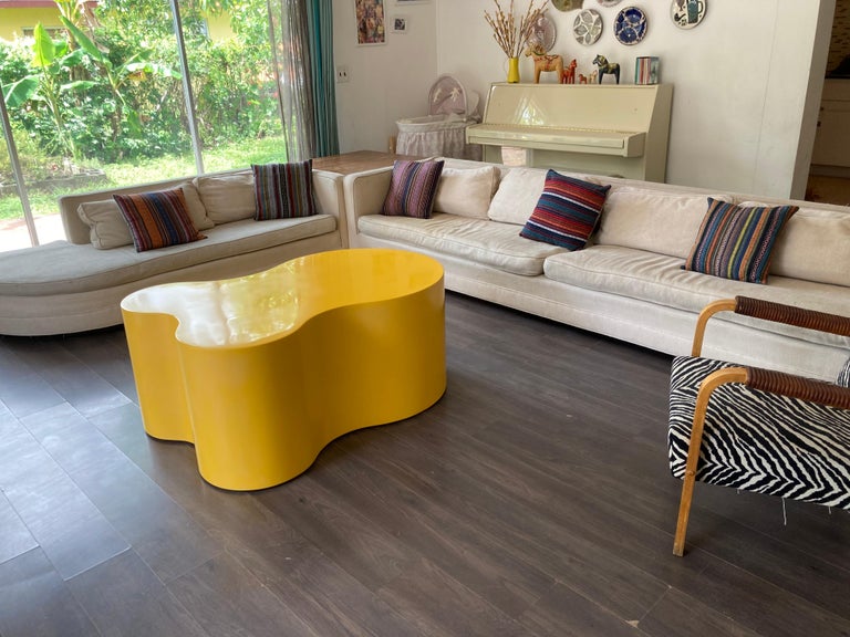 Organic Coffee Table, Yellow For Sale at 1stDibs | yellow coffee tables