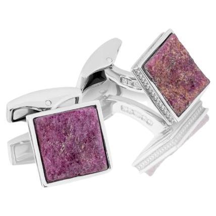 Sterling Silver Ruby "Roulette" Wheel Cufflinks For Sale at 1stDibs