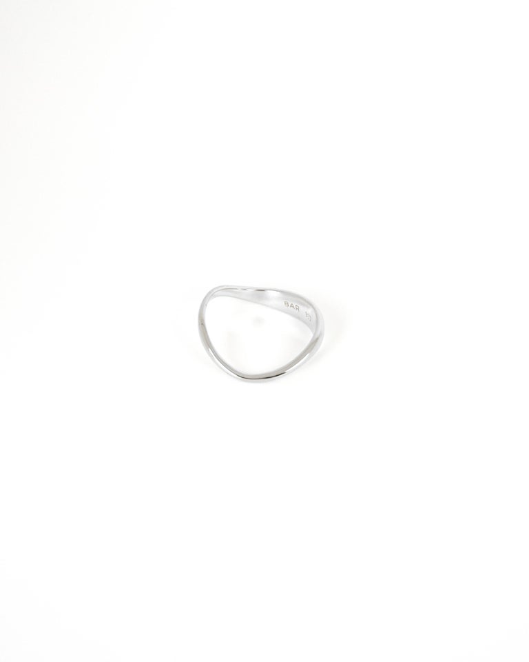 Organic Curved Ring in Recycled Silver (Medium) For Sale at 1stDibs