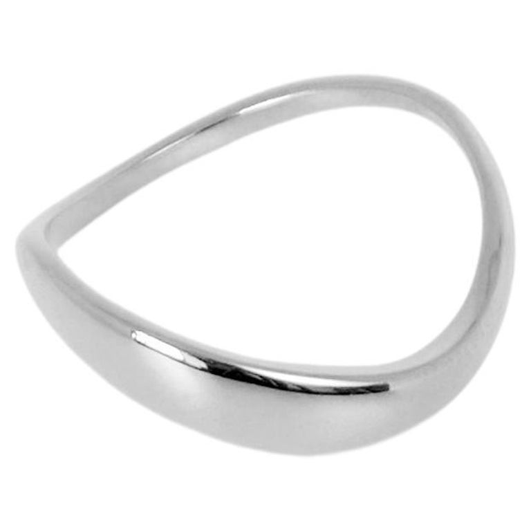 Organic Curved Ring in Recycled Silver (Medium) For Sale at 1stDibs