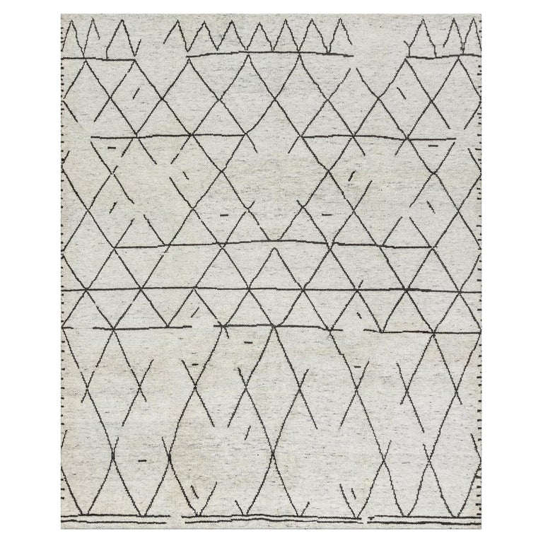 Organic Diamond Wool Area Rug 8'x9'10 For Sale at 1stDibs