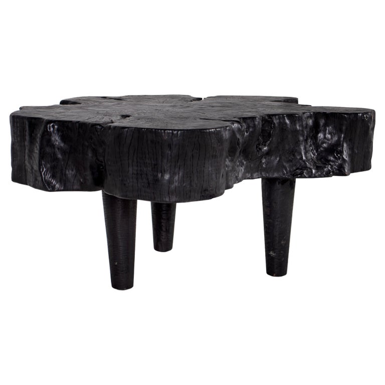 Organic Form Lychee Wood Coffee Table in an Ebony Finish at 1stDibs