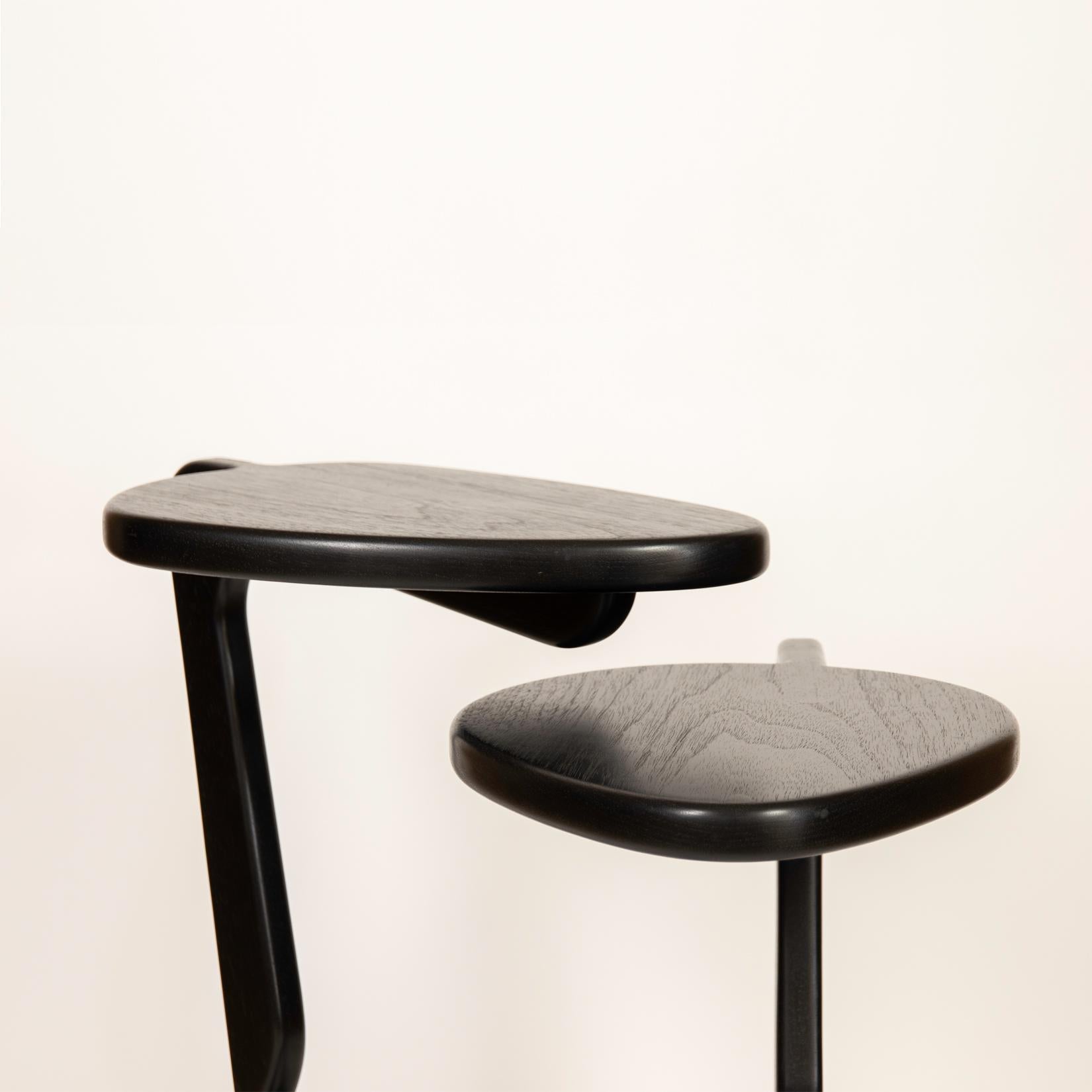 Organic Form Side Table - Broto, MEDIAN size Ebony Finish Wood For Sale ...