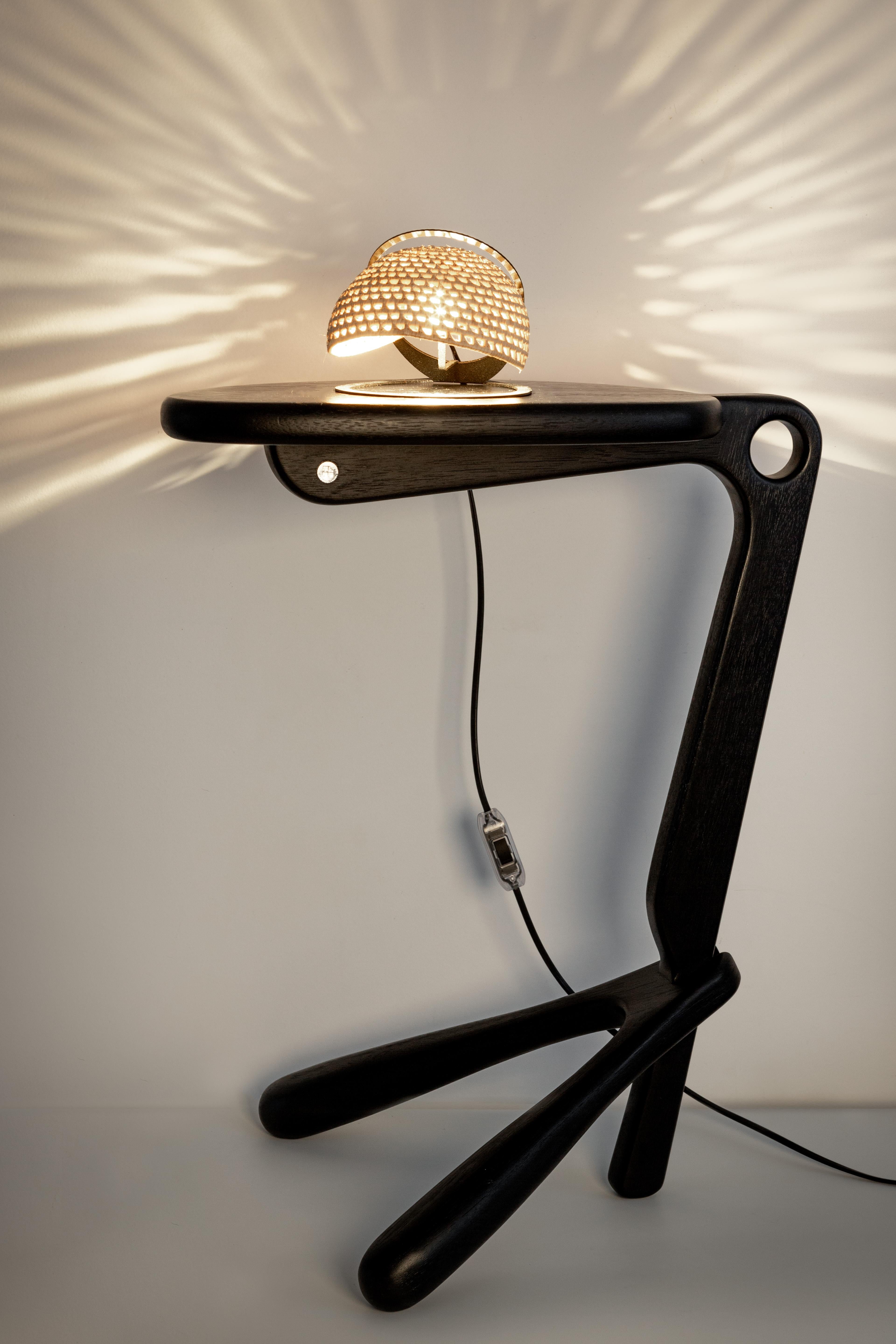 Organic Form Side Table - Broto, MEDIAN size Ebony Finish Wood For Sale ...