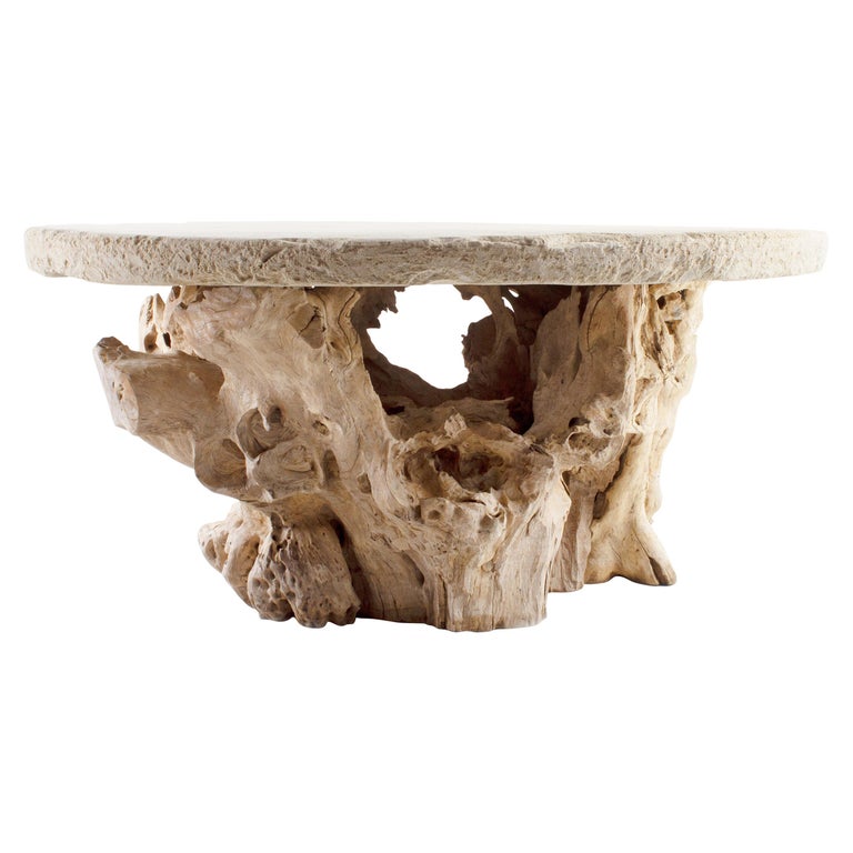 Organic Form Teak Root Base at 1stDibs