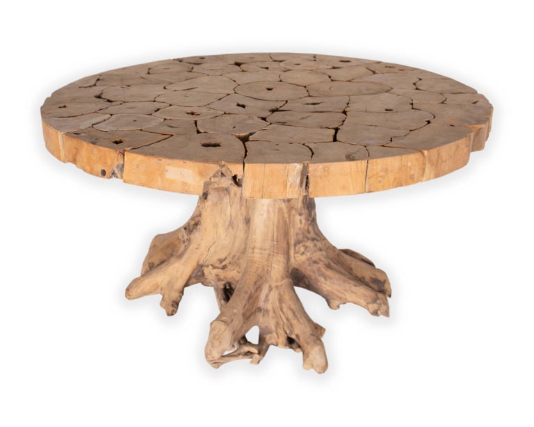 Organic Form Teak Slice Dining Table For Sale at 1stDibs