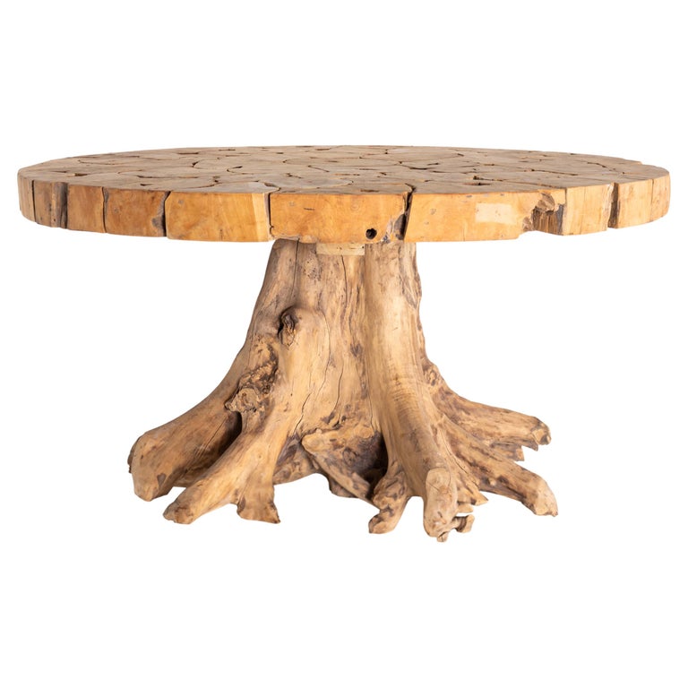 Organic Form Teak Slice Dining Table For Sale at 1stDibs
