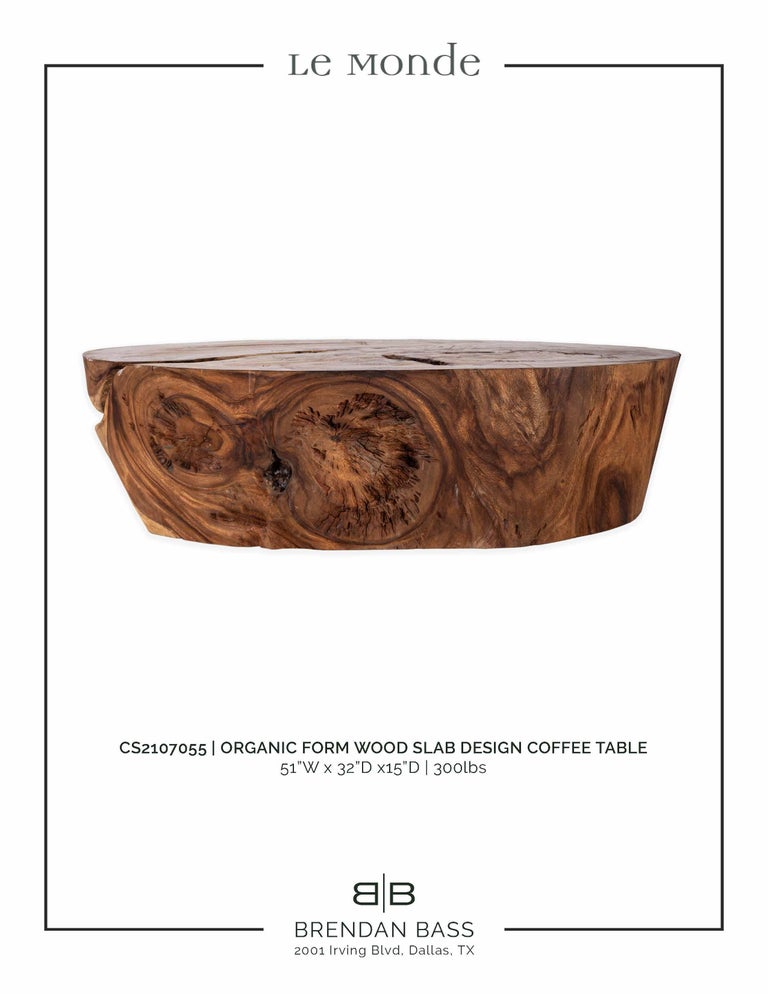 Organic Form Wood Slab Design Coffee Table at 1stDibs