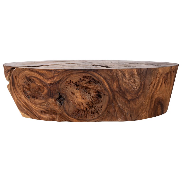 Organic Form Wood Slab Design Coffee Table at 1stDibs