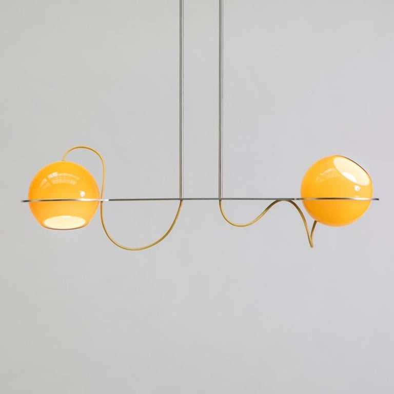 Organic Hand Blown 3-Glass Boules Eye Light Fixture For Sale at 1stDibs