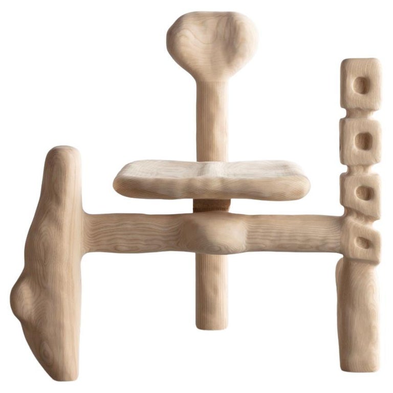 Organic Hand Carved Ash Chair by Casey McCafferty For Sale at 1stDibs