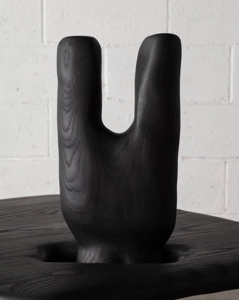 Organic Hand Carved Ebonized Walnut Side Table by Casey McCafferty For ...
