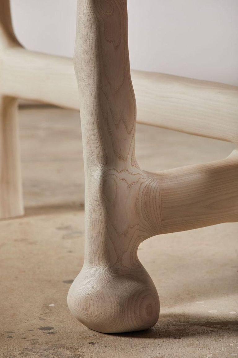 Organic Hand Carved White Washed Ash Desk by Casey McCafferty For Sale ...