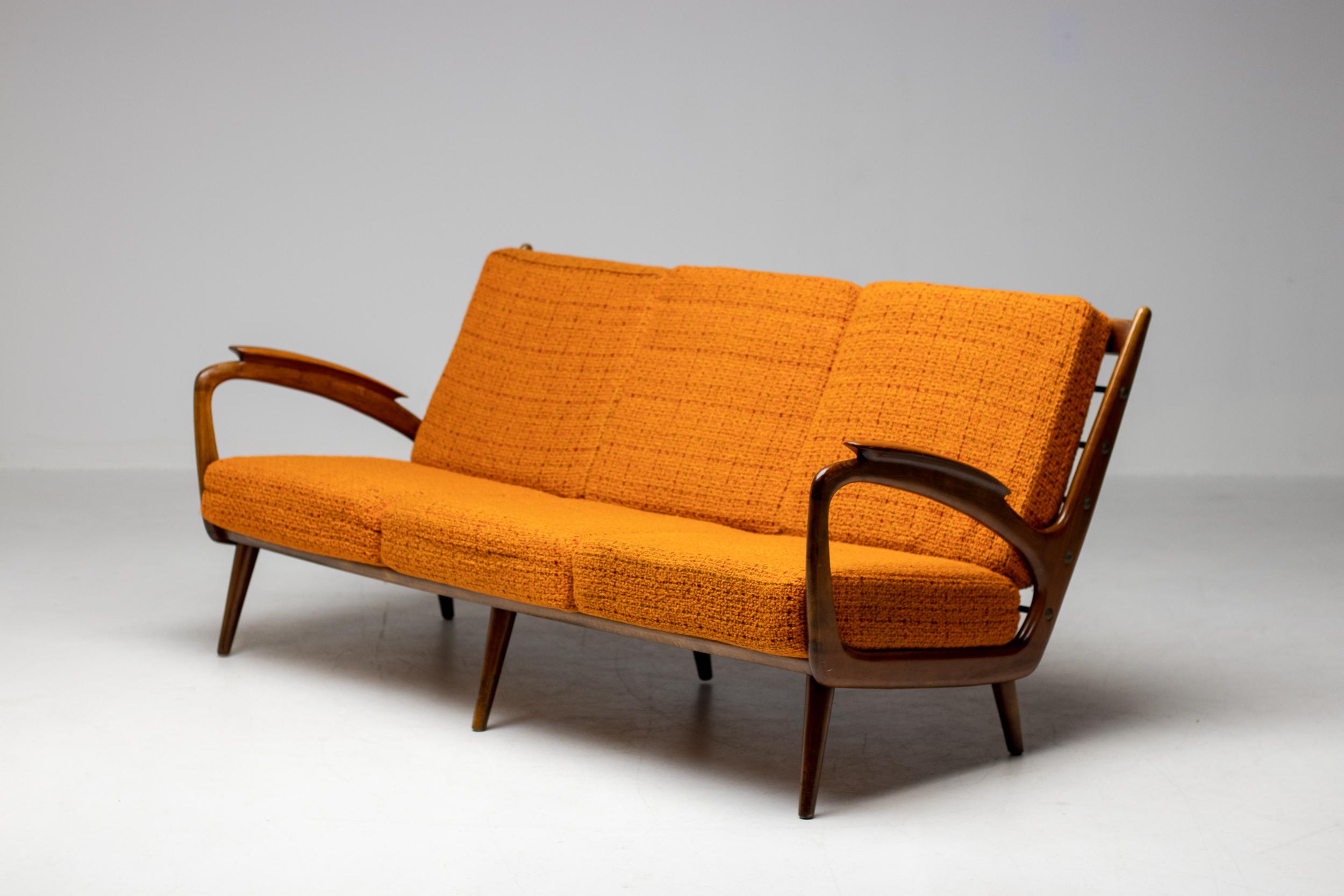 Organic Italian Walnut Sofa For Sale at 1stDibs